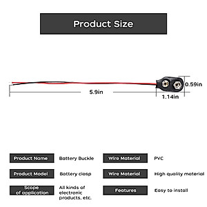 Parts Express 9V Battery Clip l Type