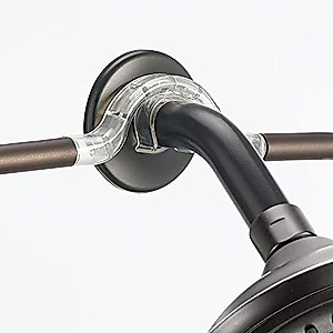 mDesign Extra Wide Hanging Shower Caddy Storage Organizer, Metal Wire Bathroom Organization Center with Built-In Hooks and Baskets on 2 Levels for Shampoo, Body Wash, Loofahs - Bronze