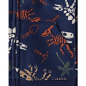 The Children's Place,and Toddler Long Sleeve, Sherpa Lined, Zip-Front Hoodie Sweatshirt,TIDAL,2T