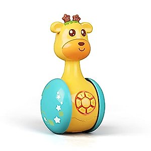 YuanleBao Baby Toys-Giraffe Tumbler Toys with Music and LED Light，Baby Crawling Toys，Cute Rattles Ring Bell Toddler Interactive Learning Development for Baby Toys and Best Gifts（Giraffe）