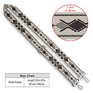 RUMILLA Purse Strap Wide Shoulder Strap Adjustable Replacement Strap Cross Body Bag Purse 1.5"…