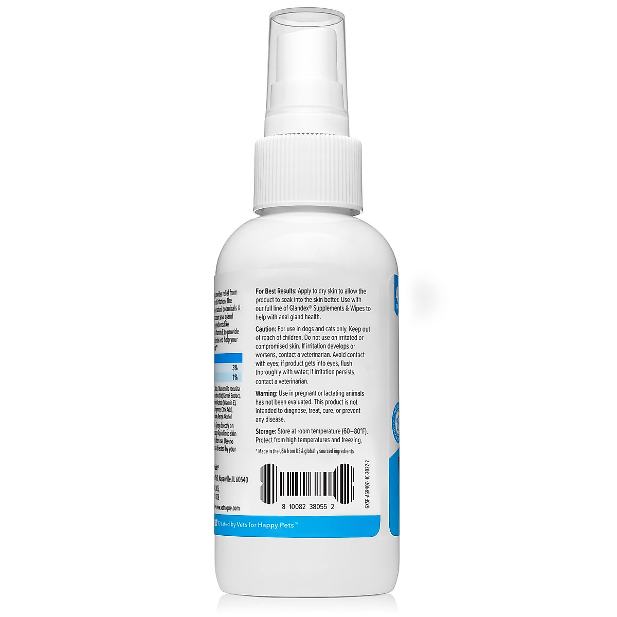 Glandex Anal Gland Medicated Spray for Dogs & Cats (4oz) and Glandex Anal Gland Hygienic Pet Wipes 75 Ct Bundle, Dog Deodorizing Spray & Anti-Itch Spray for Dogs, Dog Cleaning Wipes with Fresh Scent