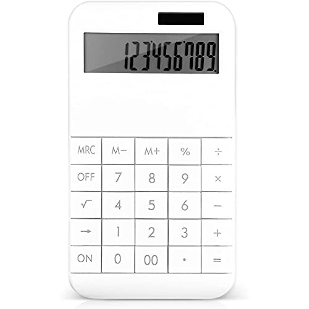 EooCoo Basic Standard Calculator 12 Digit Desktop Calculator with Large LCD Display for Office, School, Home & Business Use, Modern Design - White