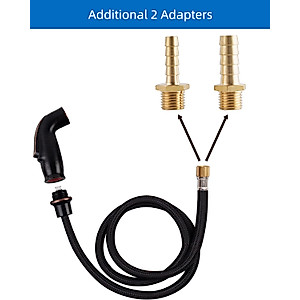 Kitchen Sink Side Sprayer with Quick Side Connector Compatible with Moen Faucet Sprayer Replacement, Kitchen Sink Faucet Sprayer Attachment with Water Hose/Holder, Oil Rubbed Bronze