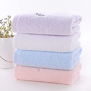 Pidada Hand Towel Set of 3 Embroidered Lavender Floral Pattern 100% Cotton Soft Absorbent Decorative Towel for Bathroom (Light Purple)