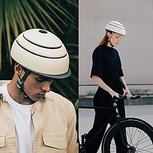 CLOSCA. Folding Helmet. Helmet with Visor. Adult Bicycle Helmet. Bike Helmet and Electric Scooter Helmet. Commuter Helmet. Collapsible Helmet. Helmet for Women and Helmet for Men. (White,L)
