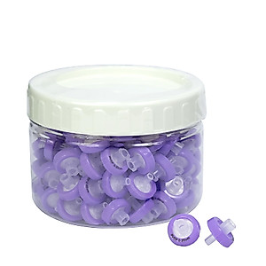 Syringe Filters PVDF Hydrophobic Filtration 0.22um Micron Pore Size 25mm Membrane Diameter Lab PVDF Membrane Disc Non-Sterile by Labfil, Pack of 100