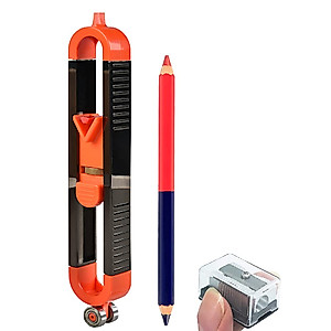 Contour Gauge Scribe Profile Tool with 2-Color Pencil and Sharpener, Gadgets for Woodworking, Van Conversion, Construction Carpenter Transfer The Outline onto Your Material with Speed and Accuracy