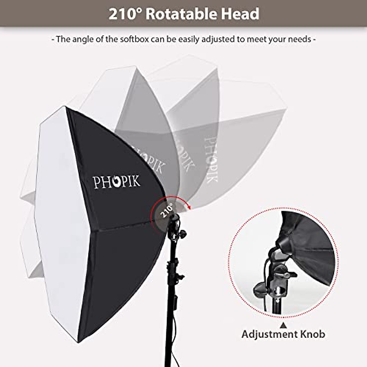 [Upgrade Version] PHOPIK Softbox ​Lighting Kit: 2x76x76cm Soft Box Lights Photography Accessories with 2pcs E27 Socket, Professional Continuous Studio Photography Photo Studio Equipment