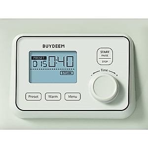 BUYDEEM G563-A501 Electric Food Steamer for Cooking, 2 Tire Stainless Steel Steamer with Slow Cook Mode, 1500W, 10-Quart, Green