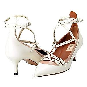 Valentino Women's Leather Two Tones Ankle Strap Kitten Heels Shoes Sz US 8 IT 39 Multi-Color