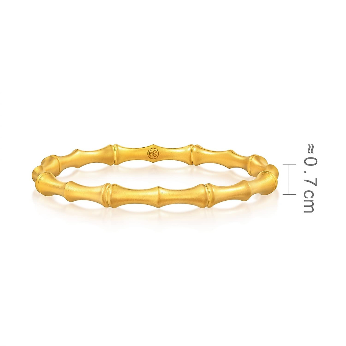 CHOW SANG SANG Cultural Blessings 999.9 24K Solid Gold Price-by-Weight Gold Bamboo Bangle for Women 92241K (Approx. 0.63tael (~23.58g), 8 (Wrist Size:15-16 CM))