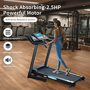Folding Treadmill Electric with 12% Auto Incline & 15 Pre-Set Training Programs Large LCD Display Workout Running Machine Walking Jogging Running Exercise Machine for Home Office