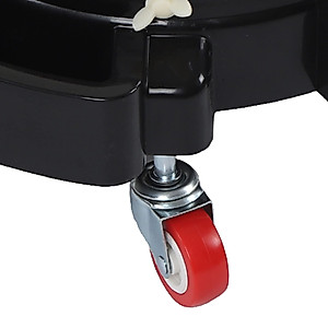 Gavigain Rolling Bucket Dolly, 360° Swivel Casters Black Portable Efficient Car Wash Detailing Dolly for Heavy Duty Cleaning