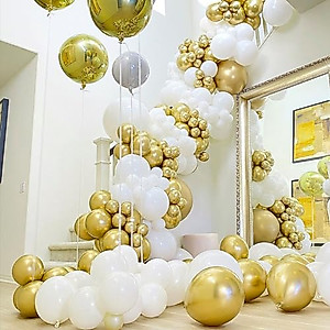PartyWoo Metallic Gold Balloons, 50 pcs 5 Inch Gold Metallic Balloons, Gold Balloons for Balloon Garland or Balloon Arch as Party Decorations, Birthday Decorations, Baby Shower Decorations, Gold-G101