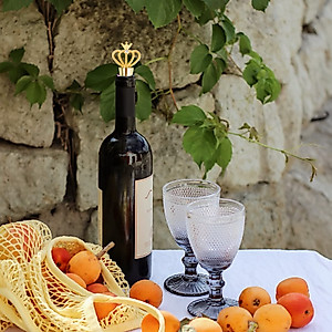 Bottle Wine Stoppers for Glass Wine Bottles，Crown Alloy Wine and Beverage Bottle Stoppers Ball Designed Wine Bottle Corks Tapered Storage Crafts Art DIY