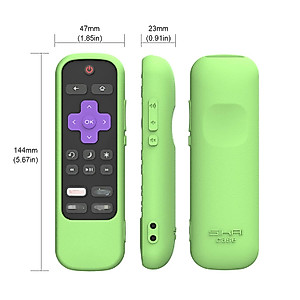 Roku Voice Remote Cover for Roku RC580,Select Series HD TV 2024,Stick 4k+,RCA1R 2022,RCAL7R Remote Shockproof Silicone Protective Case for Streaming Stick 4K with Remote Loop(Glow Green)