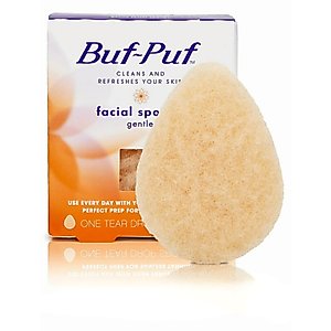 Buf-Puf Gentle Facial Sponge, Dermatologist Developed, Removes Deep Down Dirt & Makeup That Causes Breakouts and Blackheads, Reusable, Exfoliating, 1 Count