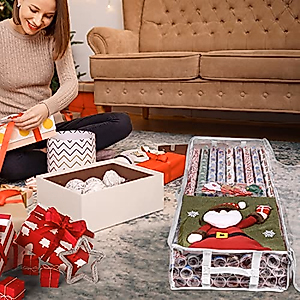 ProPik Wrapping Paper Storage Containers | Gift Wrap Organizer Under Bed | 41”x14”x6” Fits 18-24 Rolls Fit Up to 40” Long Roll | Wrap Storage Box Holder for Ribbon, Bows and Accessories 2 Pack (White)