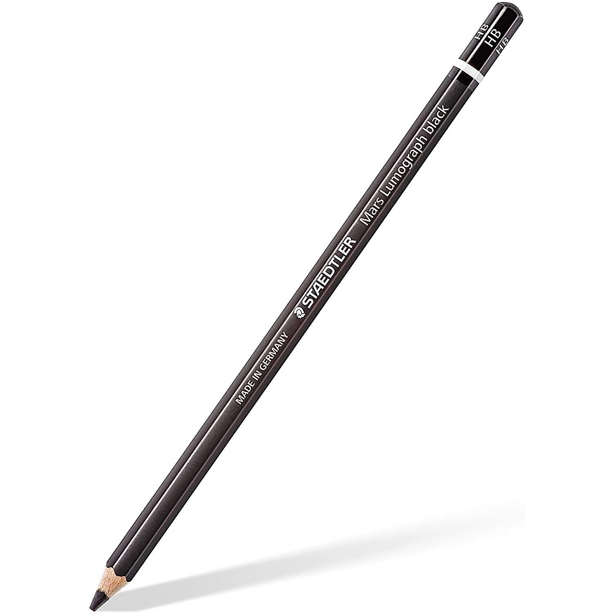 Staedtler Mars Lumograph Black Artist Wooden Lead Pencil - Box of 6 (8B 7B 6B 4B 2B HB) in Metal Box- with Tub 2-Hole Sharpener and Free Eraser