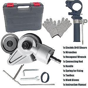 Metal Sheet Cutter,Electric Nibbler Drill Attachment with Adapter,Electric Drill Shears Attachment Cutter Tool for Cutting Iron,Aluminum and Metals Materials