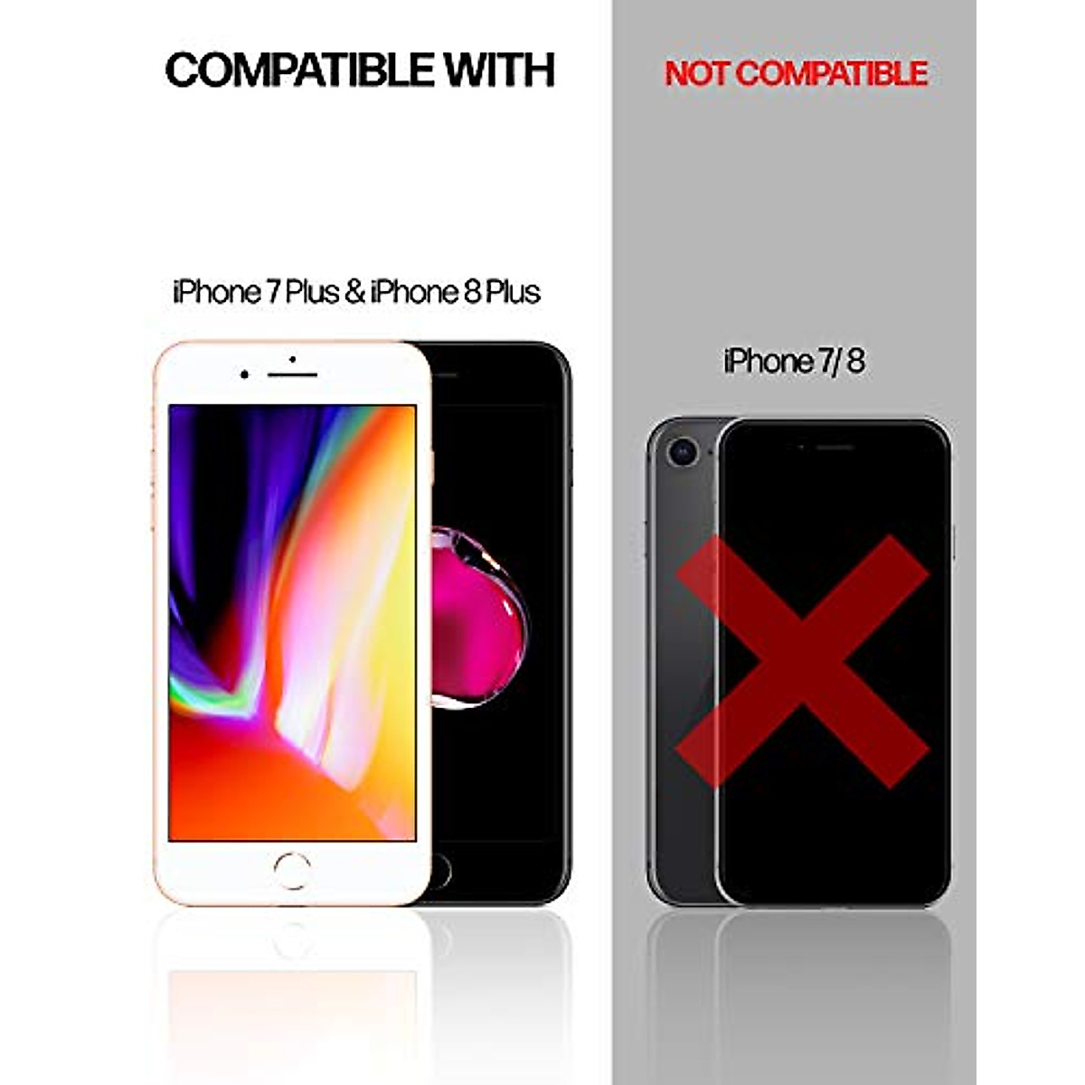 Power Theory Designed for iPhone 8 Plus Screen Protector/iPhone 7 Plus Screen Protector Tempered Glass [9H Hardness], Easy Install Kit, 99% HD Bubble Free Clear, Case Friendly, Anti-Scratch, 2 Pack