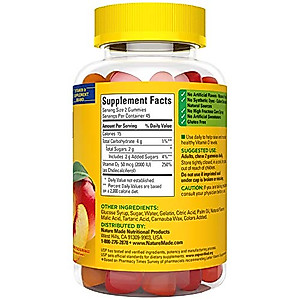 Nature Made Vitamin D3 2000 IU (50 mcg), Dietary Supplement for Immune Health Support, 90 Gummies, 45 Day Supply