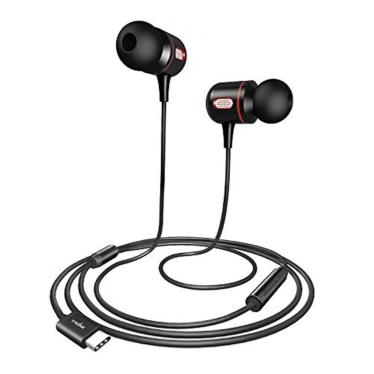 USB C Headphones Wired Type C Earbuds Headset - with Mic and Volume Control Compatible with iPad Pro 11" 12.9" 2018/2020/MacBook/MacBook Pro/New MacBook Air, Google Pixel/5 4 3 2 XL, Samsung Galaxy