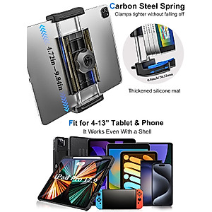 Kolasels Car Dash Tablet Holder Mount, Truck Dashboard Windshield iPad & Phone Stand with Strong Sticky Gel Suction Cup for iPad Pro 9.7, 11, 12.9 / Air/Mini, iPhone, Galaxy Tabs, More 4-13" Devices