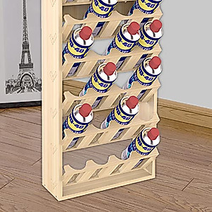 Nisorpa 24 Can Spray Paint or Lube Can Holder Aerosol Can Rack 6-Tier Wooden Spray Paint Can Storage Rack Wall Mount Aerosol Spray Can Organizer for Garage and Craft Workroom- 14.2" L x 5" W x 30" H