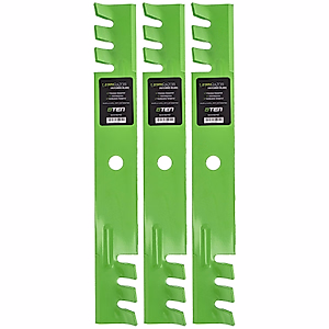 8TEN LawnRAZOR Mower Blade Set for John Deere 325 335 2254 Scotts 54 inch Deck GY20569 M113518 M115496 (Toothed Mulching)