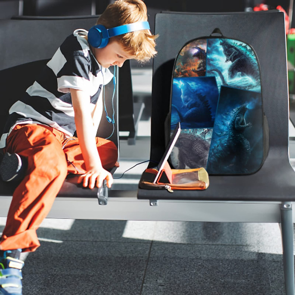 domiatty Personality Design Premium Material Durable 17" Lightweight Simple Backpack Boys Girls Shoulder Bags Large Capacity