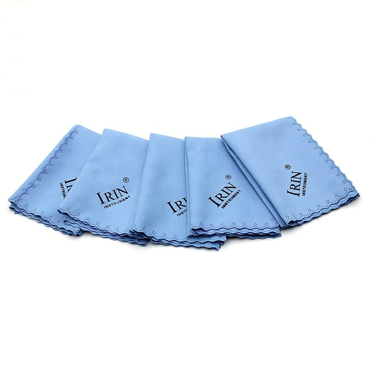 Mowind 5pcs Microfiber Polishing Cleaning Cloth for Musical Instrument Guitar Piano Violin Sax Clarinet Flute Universal