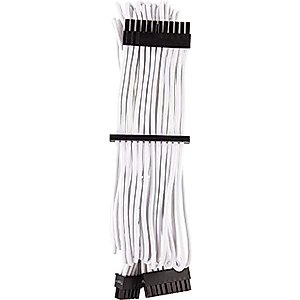 CORSAIR Premium Individually Sleeved ATX 24-Pin Cable Type 4 Gen 4 – White, for Corsair PSUs