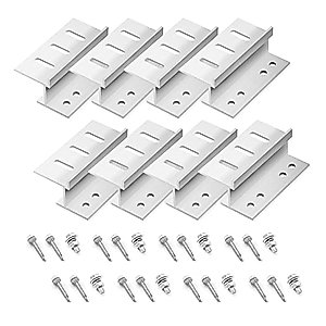 Newpowa Solar Panel Mounting Z Bracket with Nuts and Bolts Supporting for RV, Boat, Wall, Off Grid Roof Installation 2 Sets Sliver Aluminum