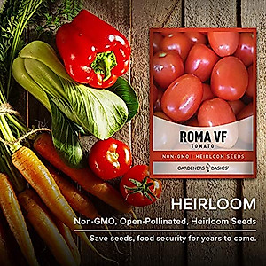 Roma VF Tomato Seeds for Planting Heirloom Non-GMO Seeds for Home Garden Vegetables Makes a Great Gift for Gardening by Gardeners Basics