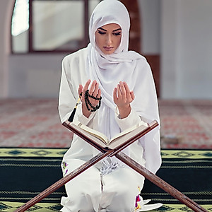 Mindsoft 12 Pcs Islamic Muslim Prayer Rug with Prayer Beads Portable Compass Storage Bags Islam Soft Prayer Mat for Men Women Kids Ramadan Eid Travel Gifts (Delicate)