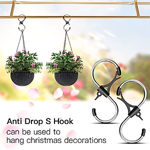 HCCMALL S Hooks Stainless Steel Heavy Duty S Hooks Anti Drop for Kitchen,Work Shop,Bathroom,Garden,Wardrobe,Office,Perfect Rack Hooks,12Pieces (12, 73x37mm)