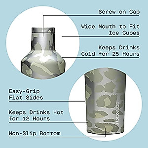 Corkcicle Men's Canteen - 16oz Snow Leopard, Snow Leopard, Print, Silver, 16 oz