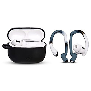 WC HookZ Combo Pack - Upgraded Over-Ear Hooks for AirPods Pro - 2 Pairs of Large & Small Size Included in Package Made by Wicked Cushions | Winter White & Mixed Marble