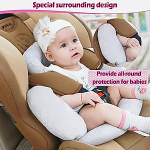 AIPINQI Head and Body Support Pillow with Neck Support for Toddler,Suitable for Baby Car Seat and Strollers(Over 1 Years),Grey