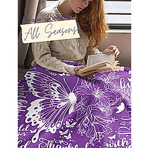 InnoBeta Purple Butterfly Gifts for Butterfly Lovers for Women & Girls, 50"x 65" Flannel Throw Blanket, Perfect for Birthday, Christmas, Mother's Day