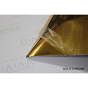 VViViD Gold Mirror Chrome Vinyl Car Wrap Self-Adhesive Film Decal (1ft x 5ft)