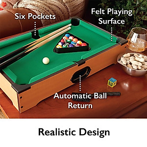 Mainstreet Classics 20-Inch Table Top Miniature Billiard/Pool Game Set