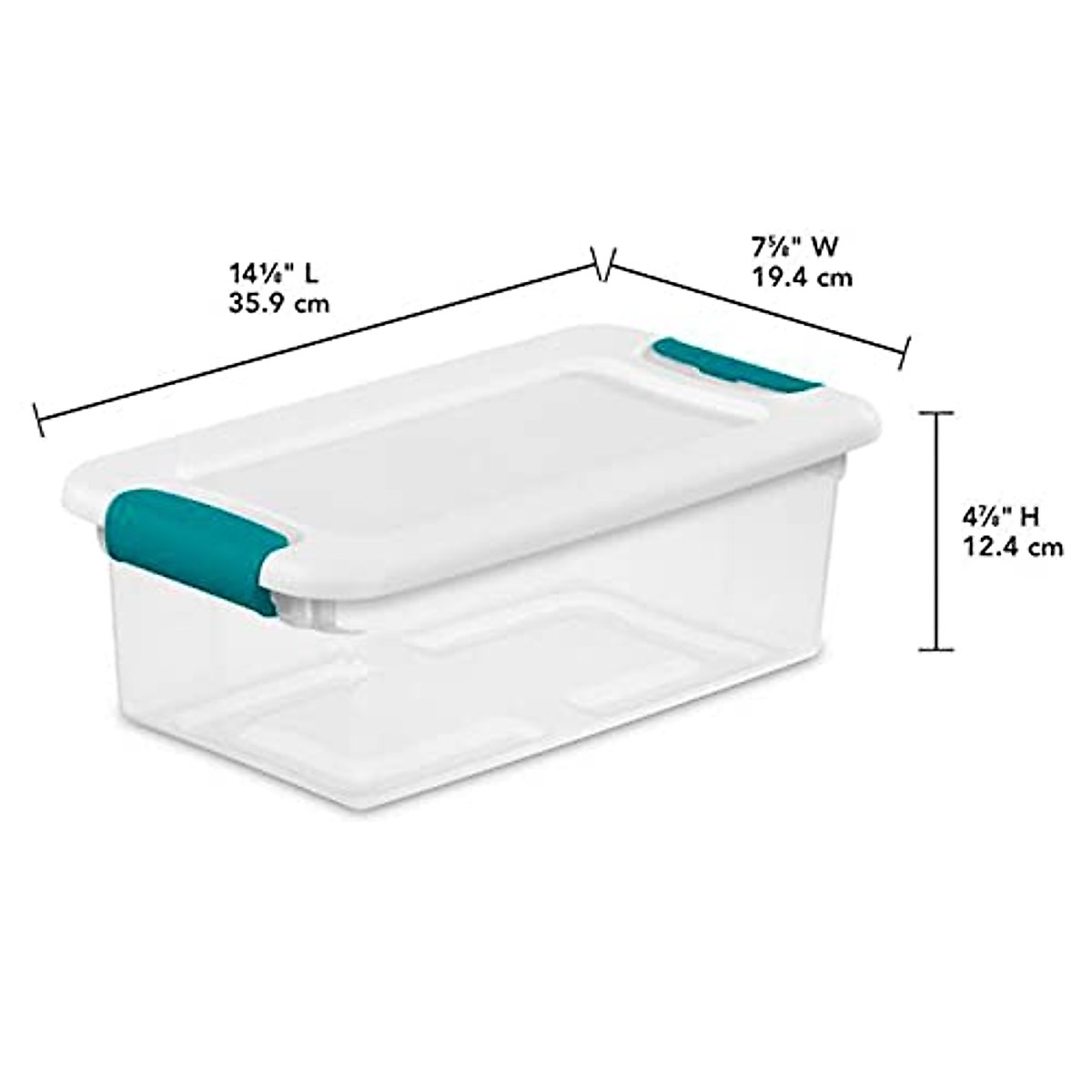 Sterilite Plastic 6 Quart Stacking Storage Box Container with Latching Lid for Home, Office, Workspace, and Utility Space Organization, 48 Pack