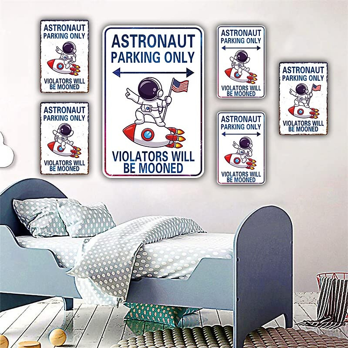 Astronaut Parking Only Sign Outer Space Themed Bedroom Decor Space Nursery Decor For Boys (931)
