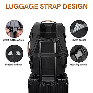 VGOAL Carry On Backpack Flight Approved - 40L Travel Backpacks Daypack Luggage Backpack, Expandable Suitcase Weekender Backpack with Toiletry Bag Fits Up To 17.3" Laptop For Men&Women