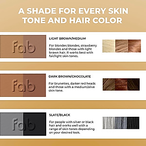 Fab Brows Duo Eyebrow Kit, Ultimate Brow Stencil Kit with Compact Powder Mirror and Eyebrow Shaper, Waterproof Eye Makeup Contour Palette Set for Eyebrow, Eyebrow Cosmetics, (Light/Medium Brown)