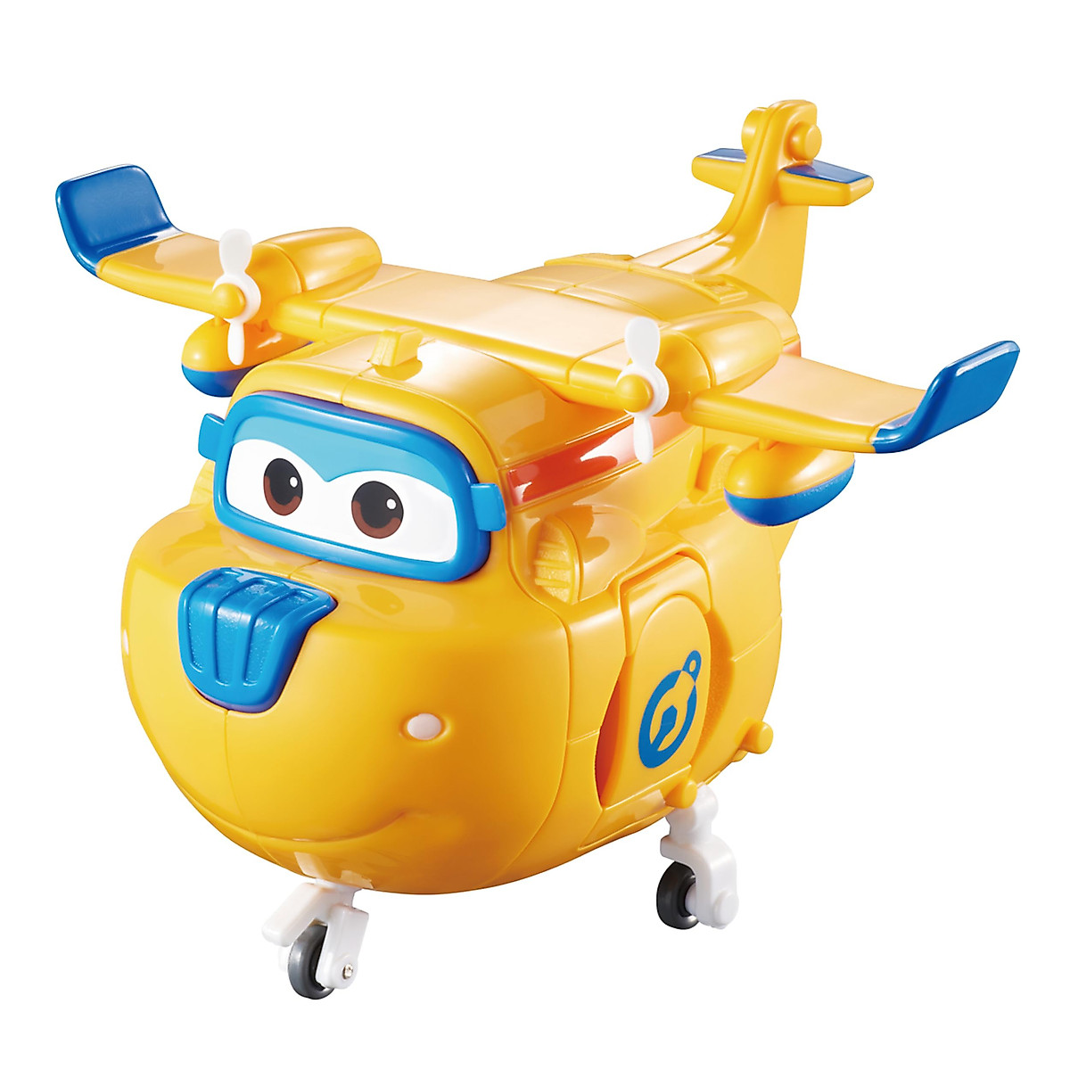 Super Wings - 5' Transforming Donnie Airplane Toys Vehicle Action Figure Plane to Robot,Suitable 3 4 5 year old Kids Fun Flying Toy Plane for Preschool Play and Birthday Gifts,Yellow