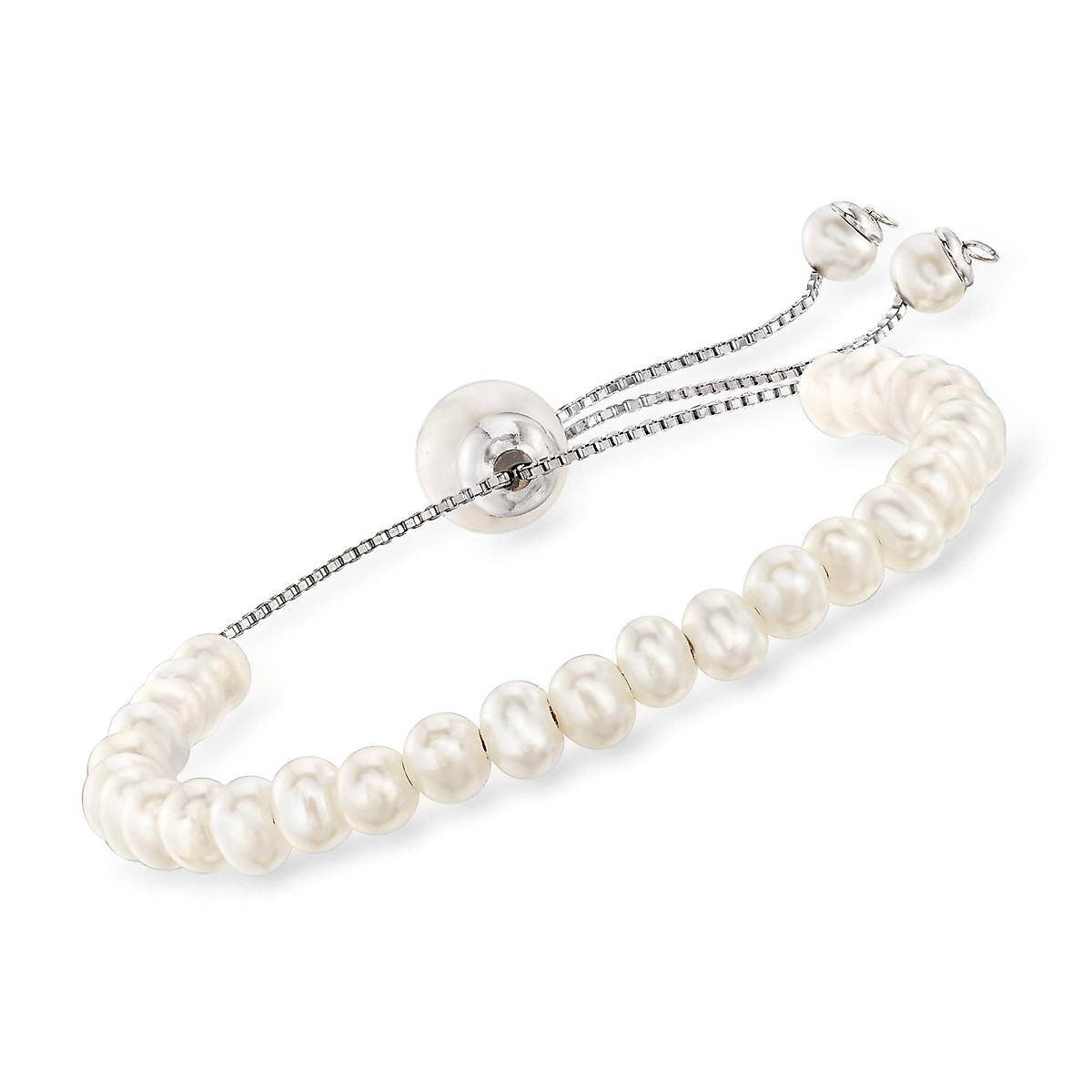 Ross-Simons 4-9mm Cultured Pearl and Sterling Silver Bead Jewelry Set: 3 Bolo Bracelets